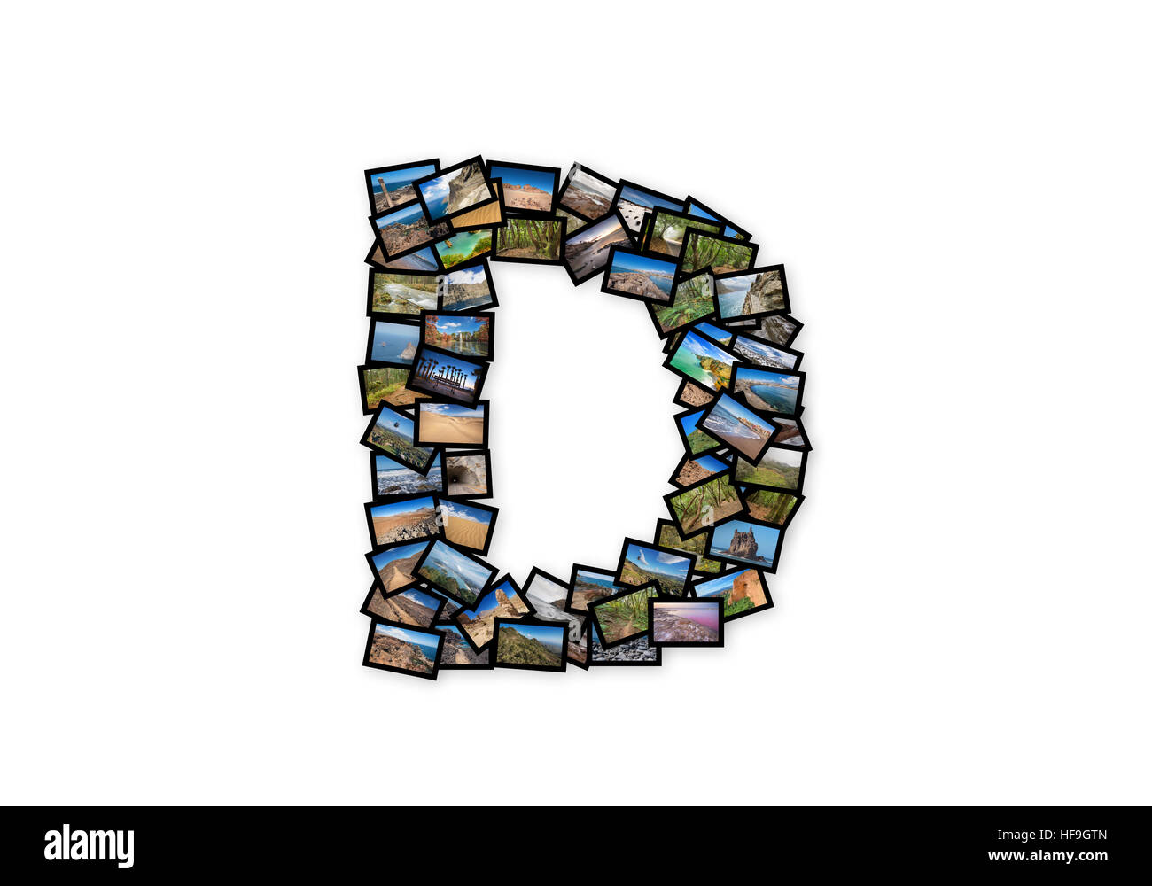 Letter D uppercase font shape alphabet collage made of my best ...