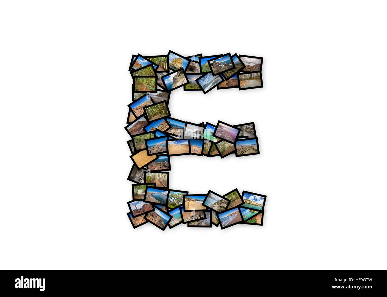 Letter E uppercase font shape alphabet collage made of my best ...