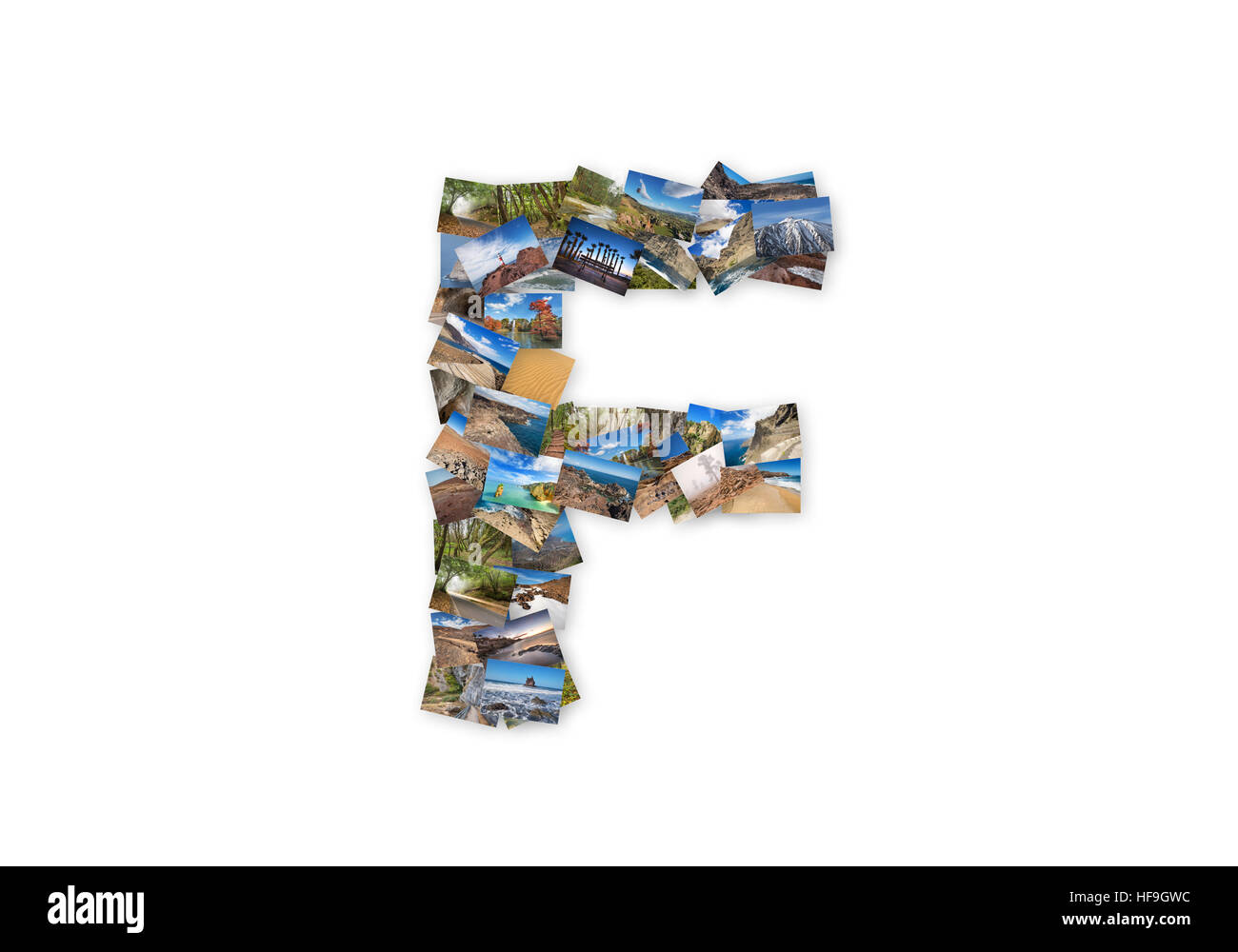 Letter F uppercase font shape alphabet collage made of my best ...