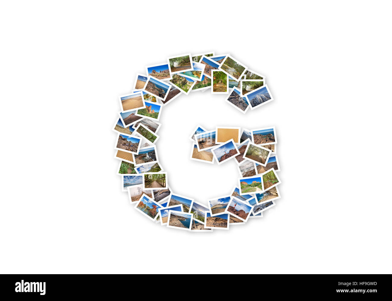 Letter G uppercase font shape alphabet collage made of my best ...