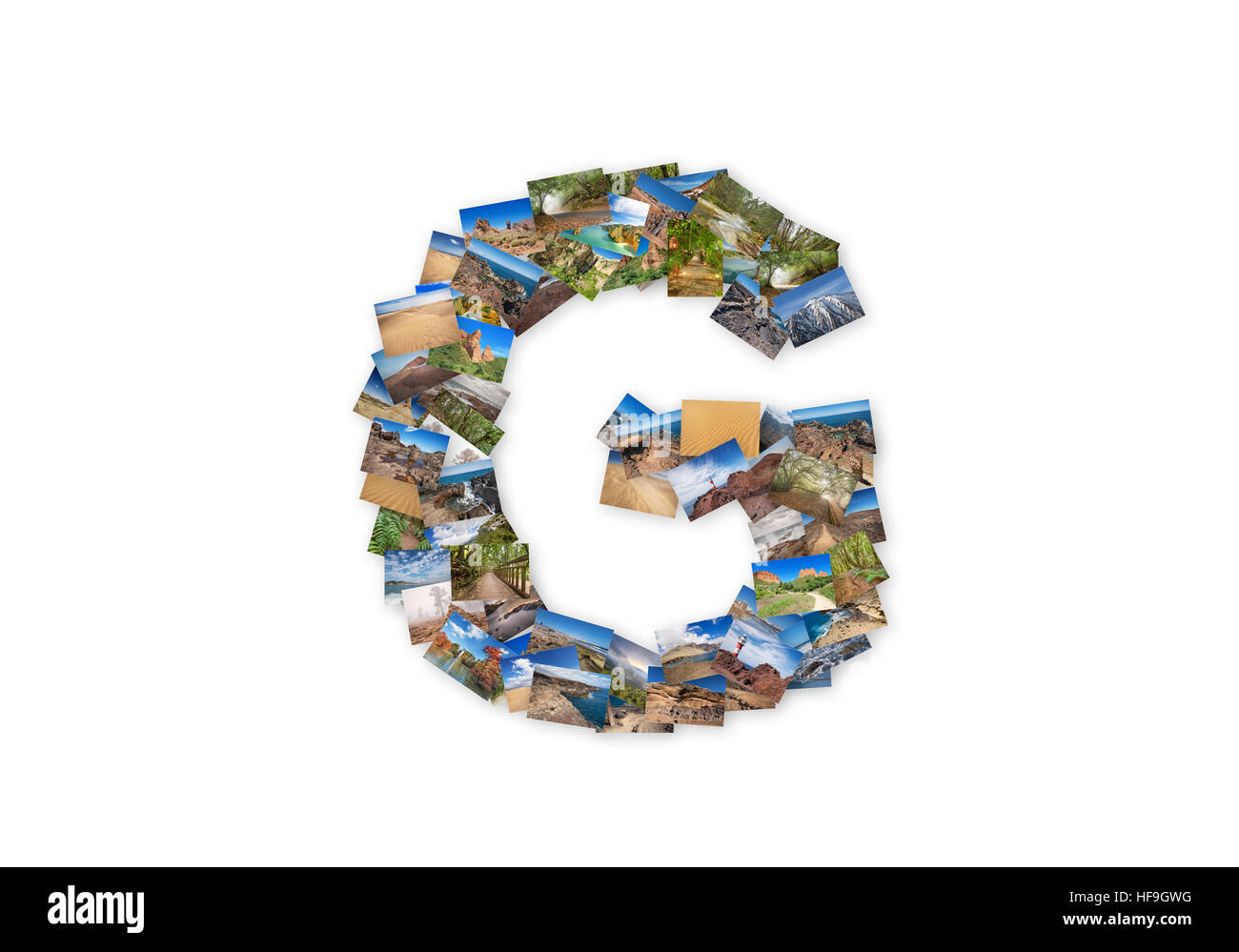 Letter G uppercase font shape alphabet collage made of my best ...