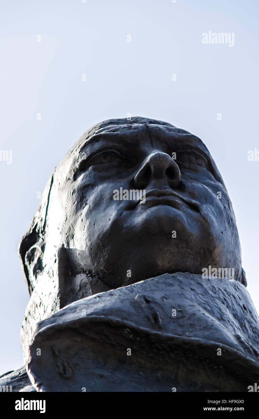 Winston Churchill bronze statue in Parliament Square, London. The ...