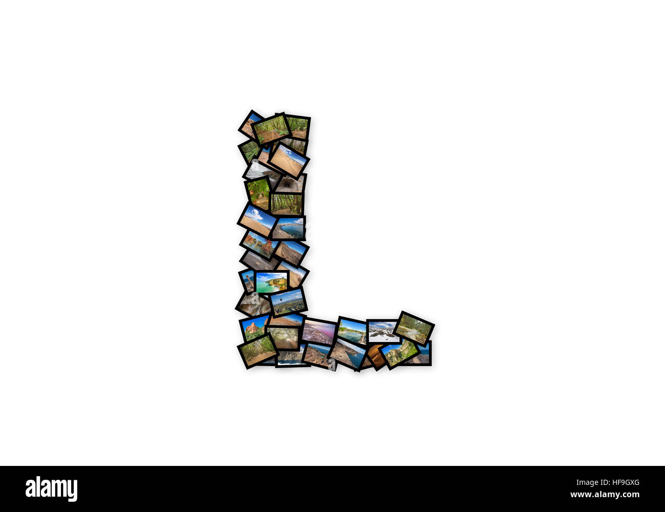 Letter L uppercase font shape alphabet collage made of my best ...