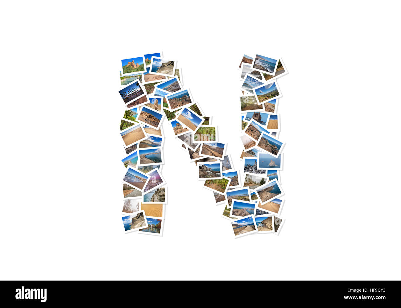 Letter N uppercase font shape alphabet collage made of my best ...