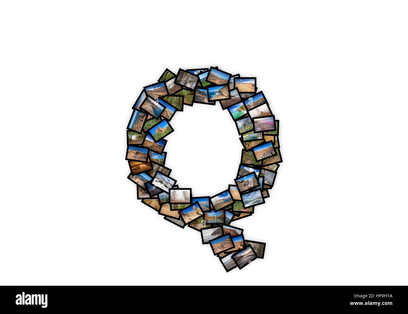 Letter Q uppercase font shape alphabet collage made of my best ...