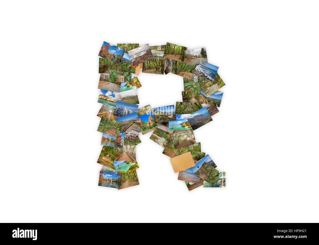 Letter R uppercase font shape alphabet collage made of my best ...