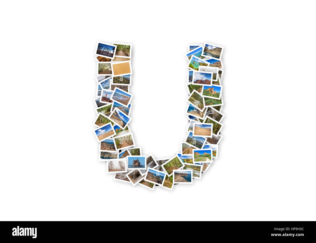 Letter U uppercase font shape alphabet collage made of my best ...