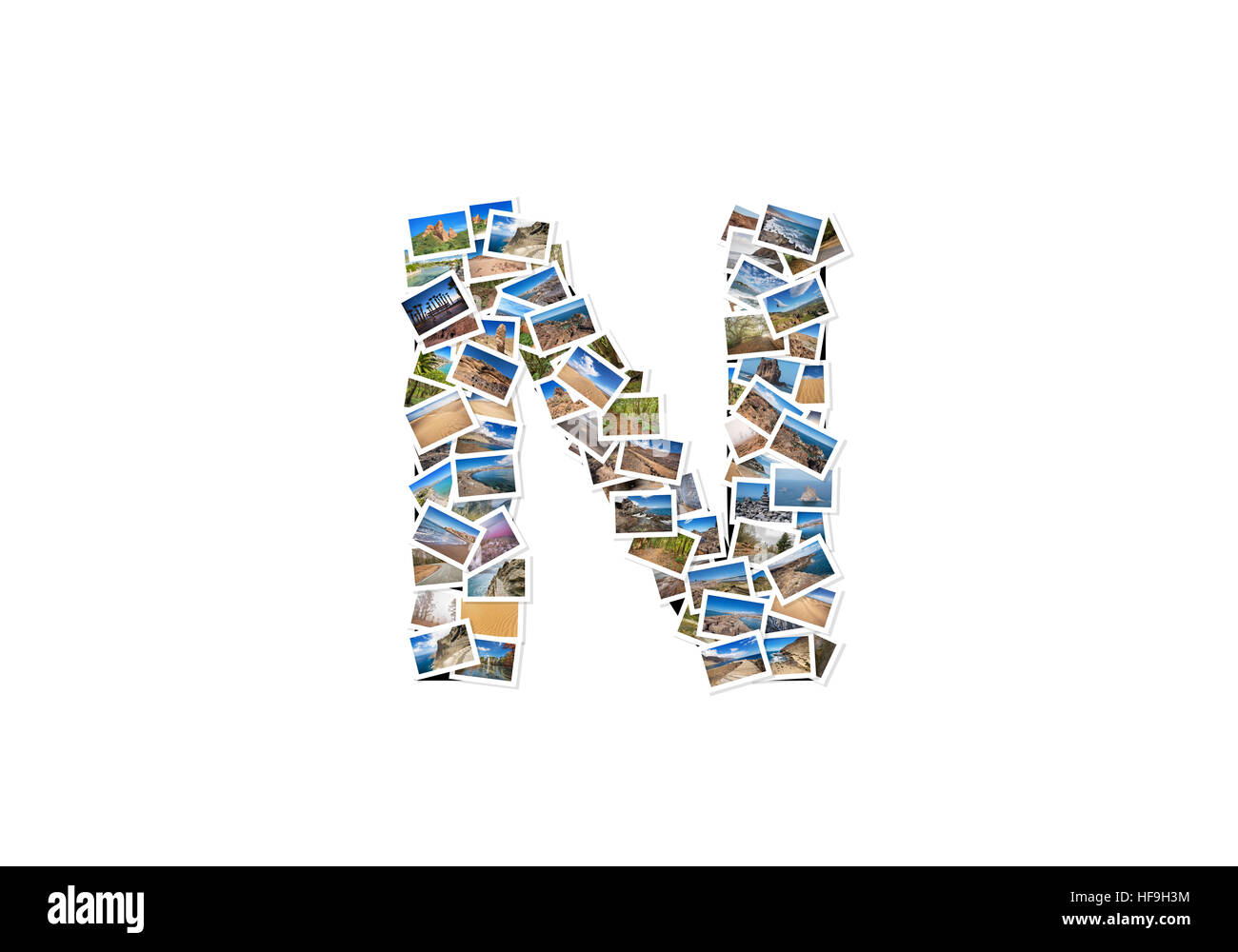 Letter N uppercase font shape alphabet collage made of my best ...