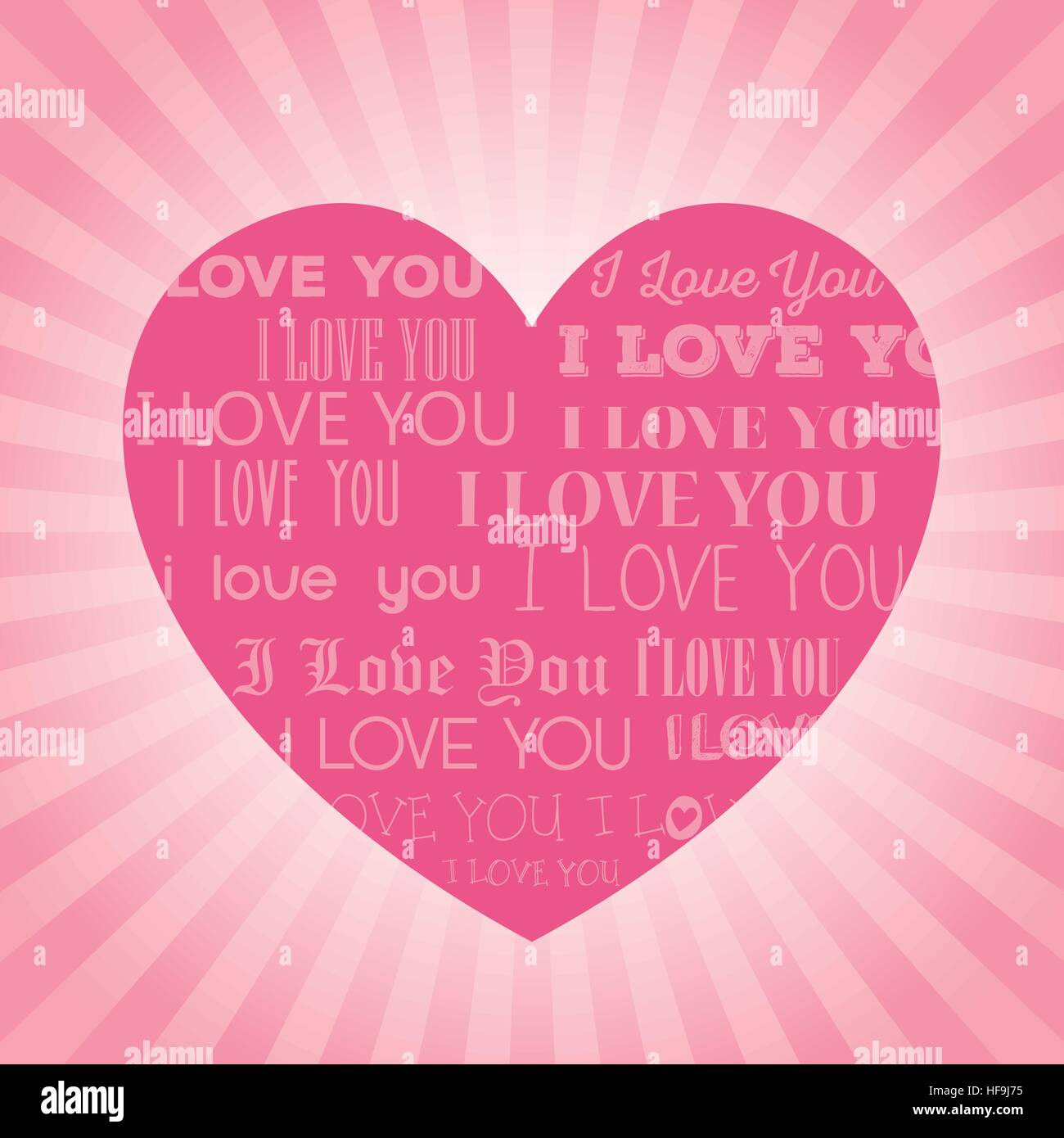 big pink heart i love you lettering light background Stock Vector Image ...