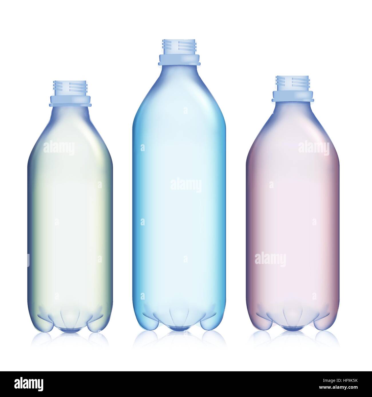 Empty Transparent Bottle. Set Realistic Blank. Vector Template ...