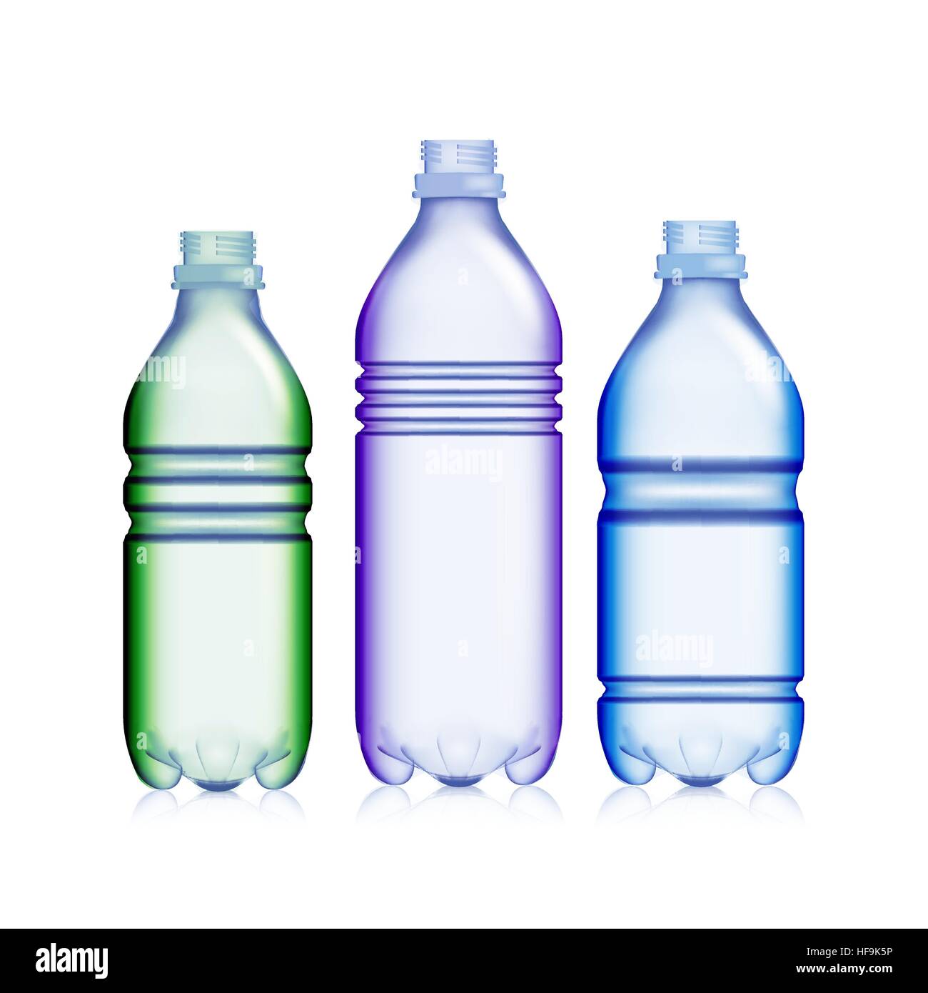 Empty Transparent Bottle. Set Realistic Blank. Vector Template ...