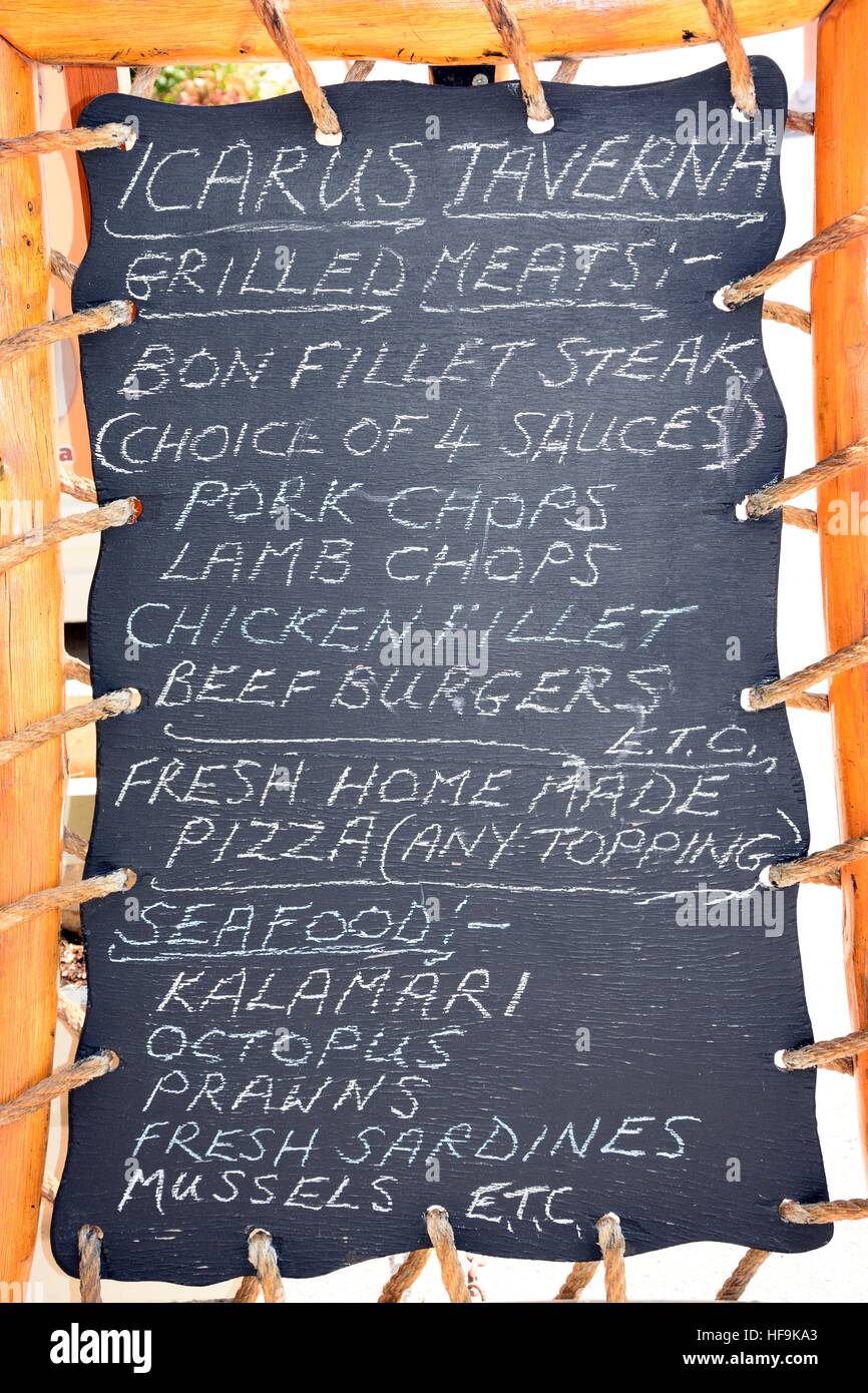 Traditional greek menu hi-res stock photography and images - Alamy