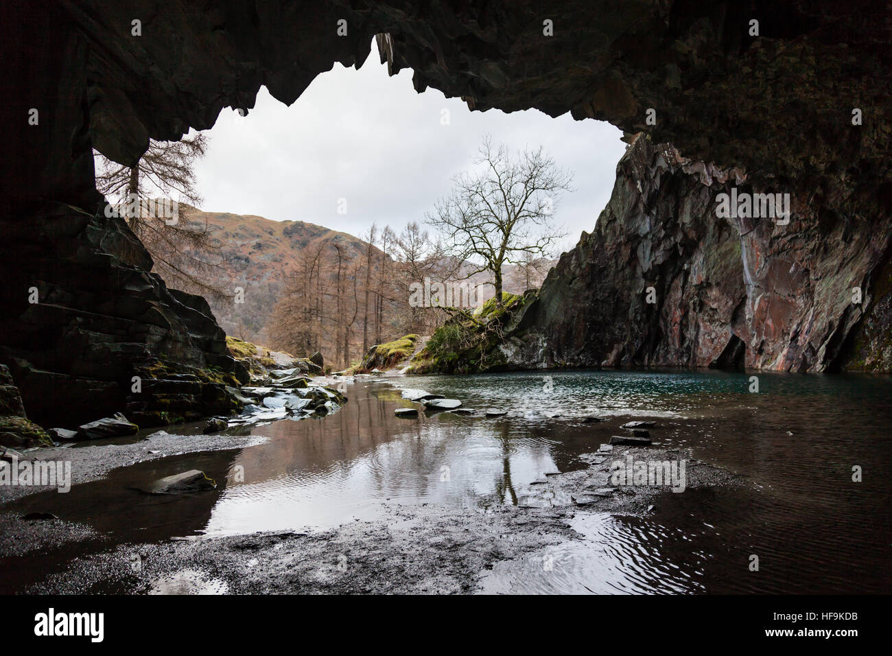 Rydal Cave near Rydal Water, Rydal, Lake District, Cumbria, UK Stock ...