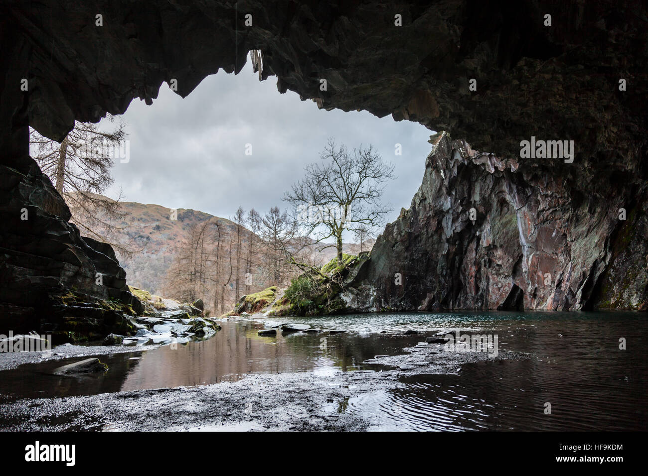 Rydal Cave near Rydal Water, Rydal, Lake District, Cumbria, UK Stock ...