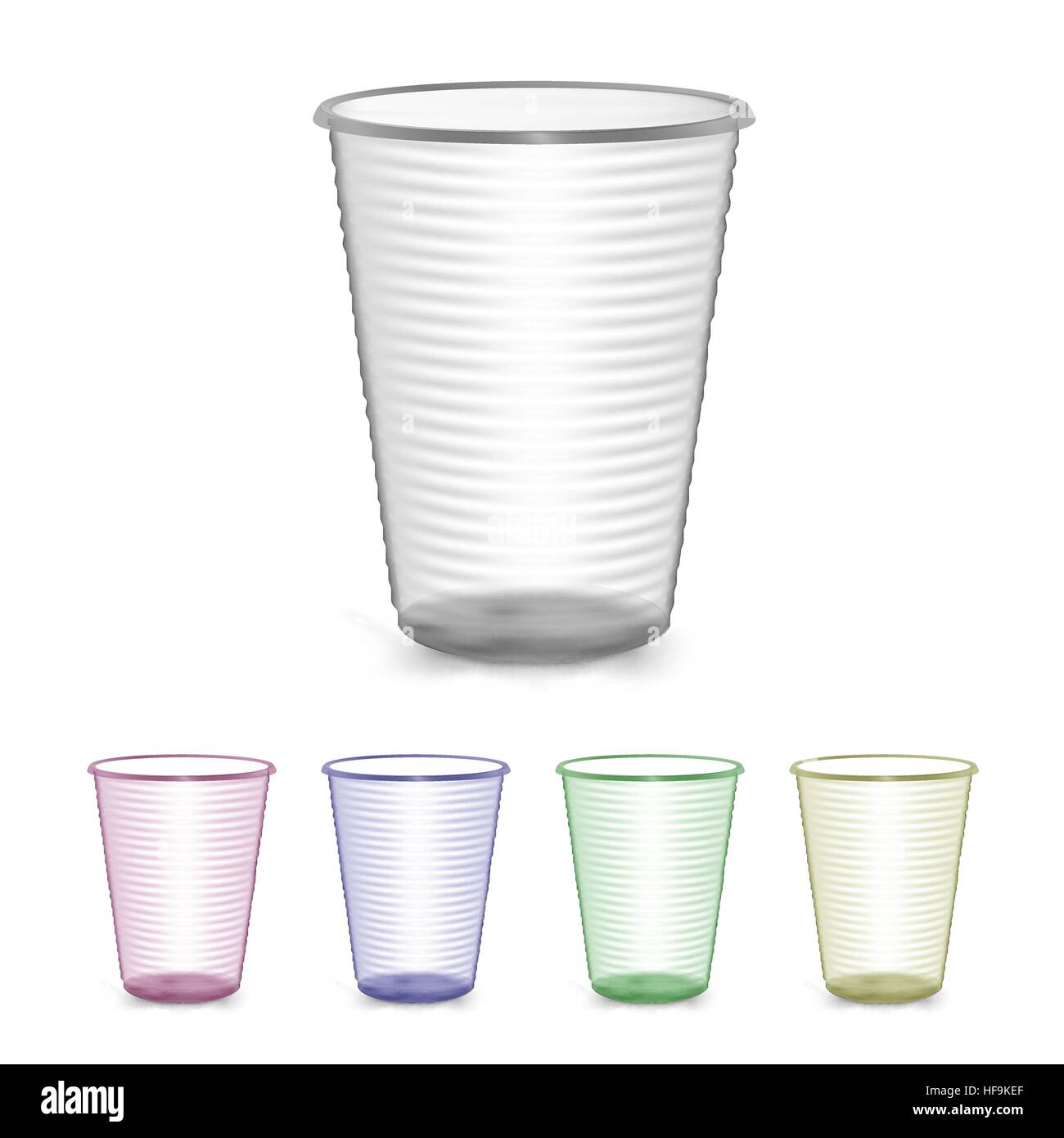 Plastic Cup Set. Isolated On White Background. Mock Up For Your Design ...