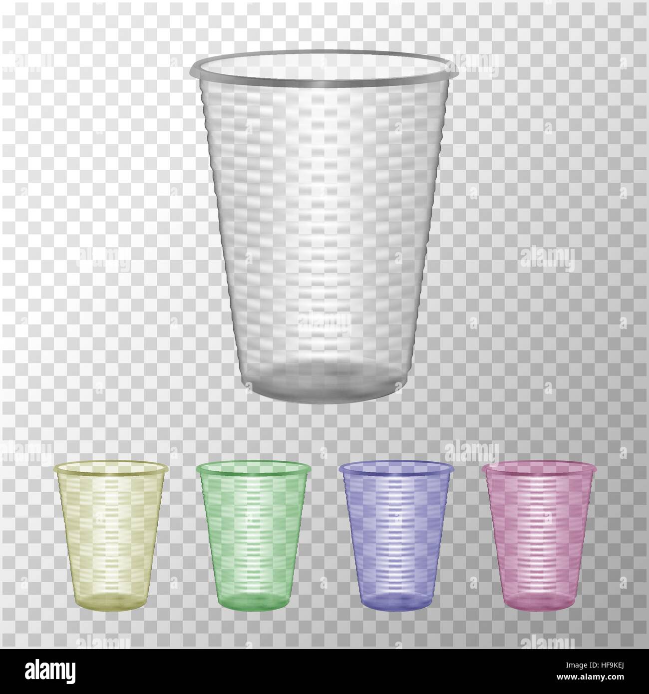 Transparent Plastic Cup Set. Mock Up For Your Design. Photo Realistic ...