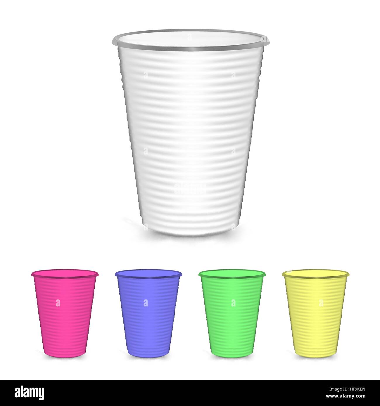 Plastic Cup Set. Isolated On White Background. Mock Up For Your Design ...