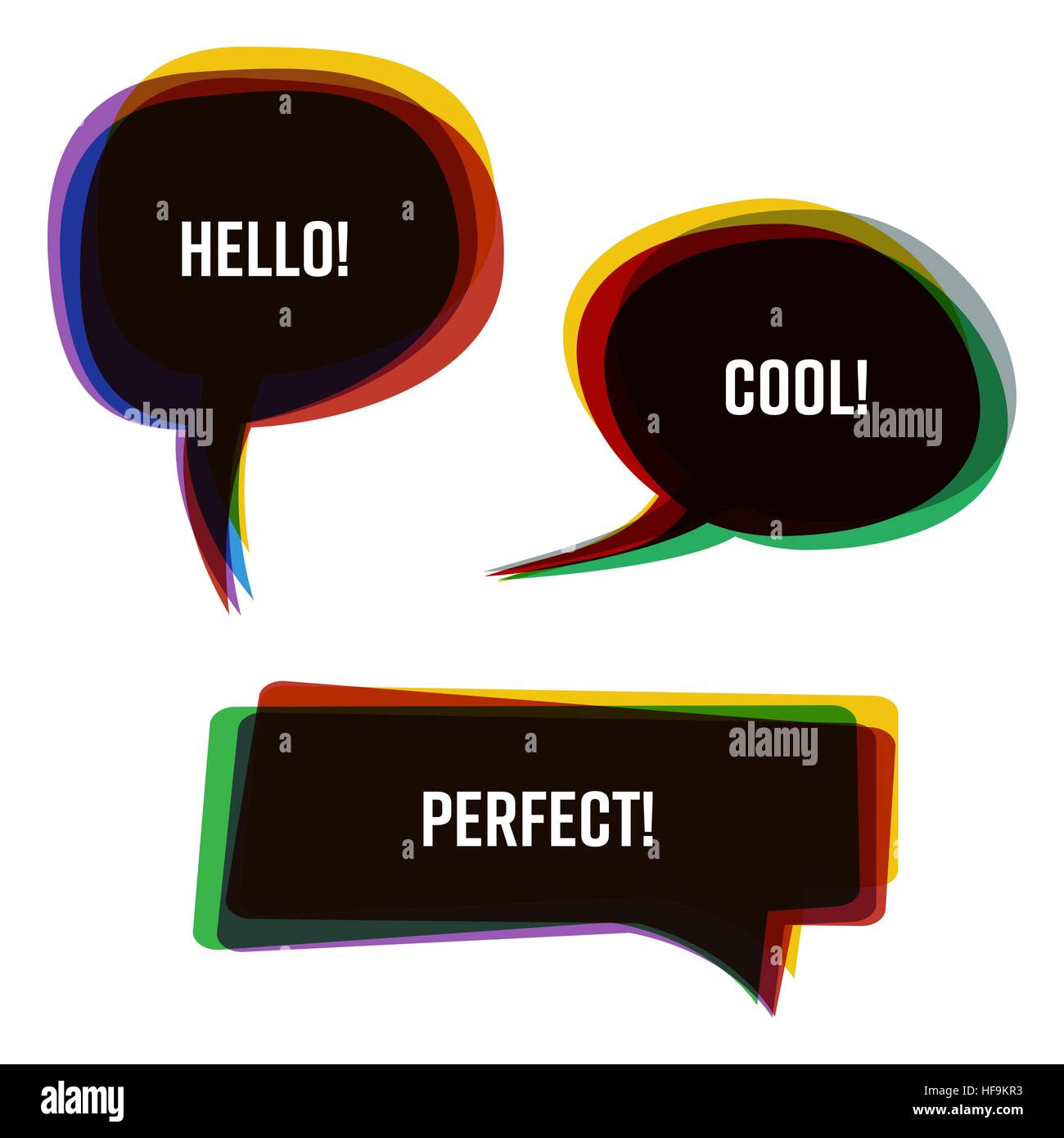 Colorful Speech Bubbles Set. Transparency Dialog Symbols. Comment ...