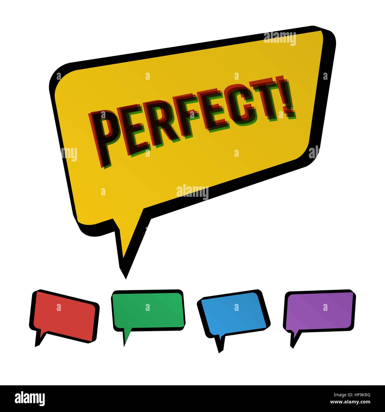 Colorful Speech Bubble Set. Dialog Symbol. Comment Shapes. Talk Icons ...
