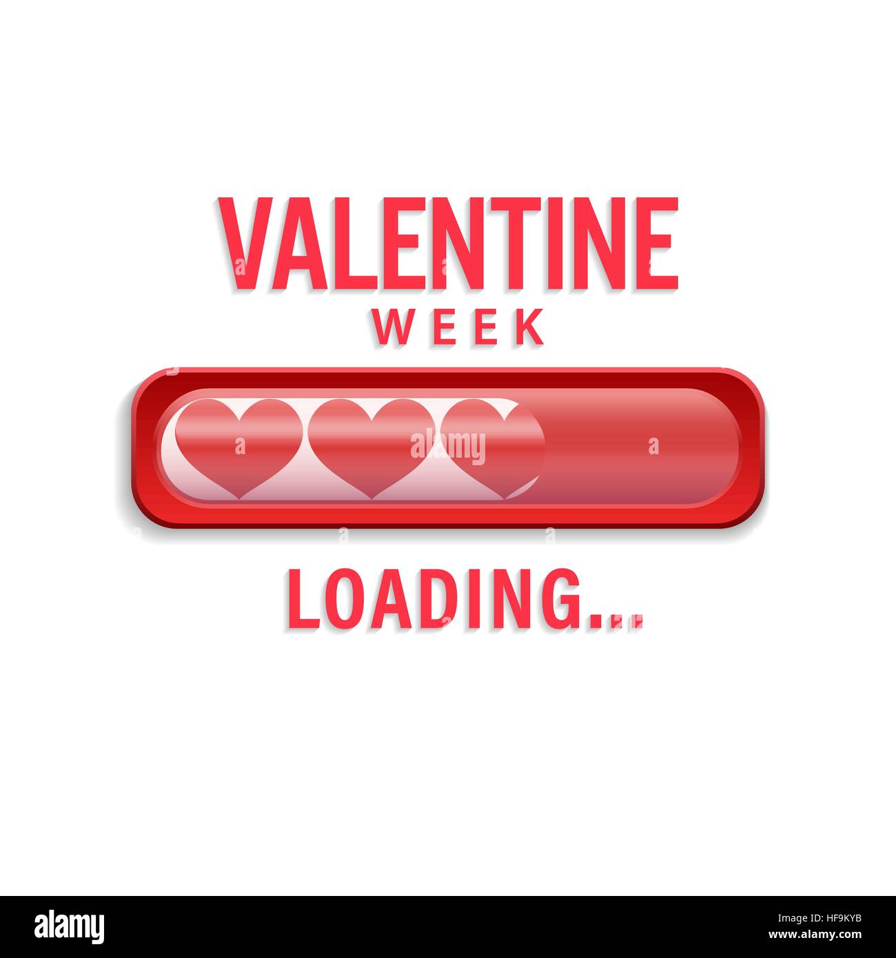 Valentine Week Loading Bar With Red Heart. Isolated On White Background ...