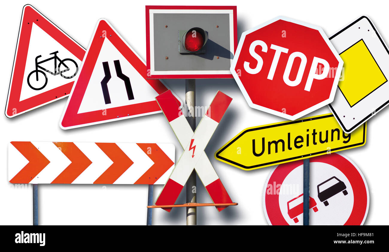 Assortment of road signs (composing shot Stock Photo - Alamy