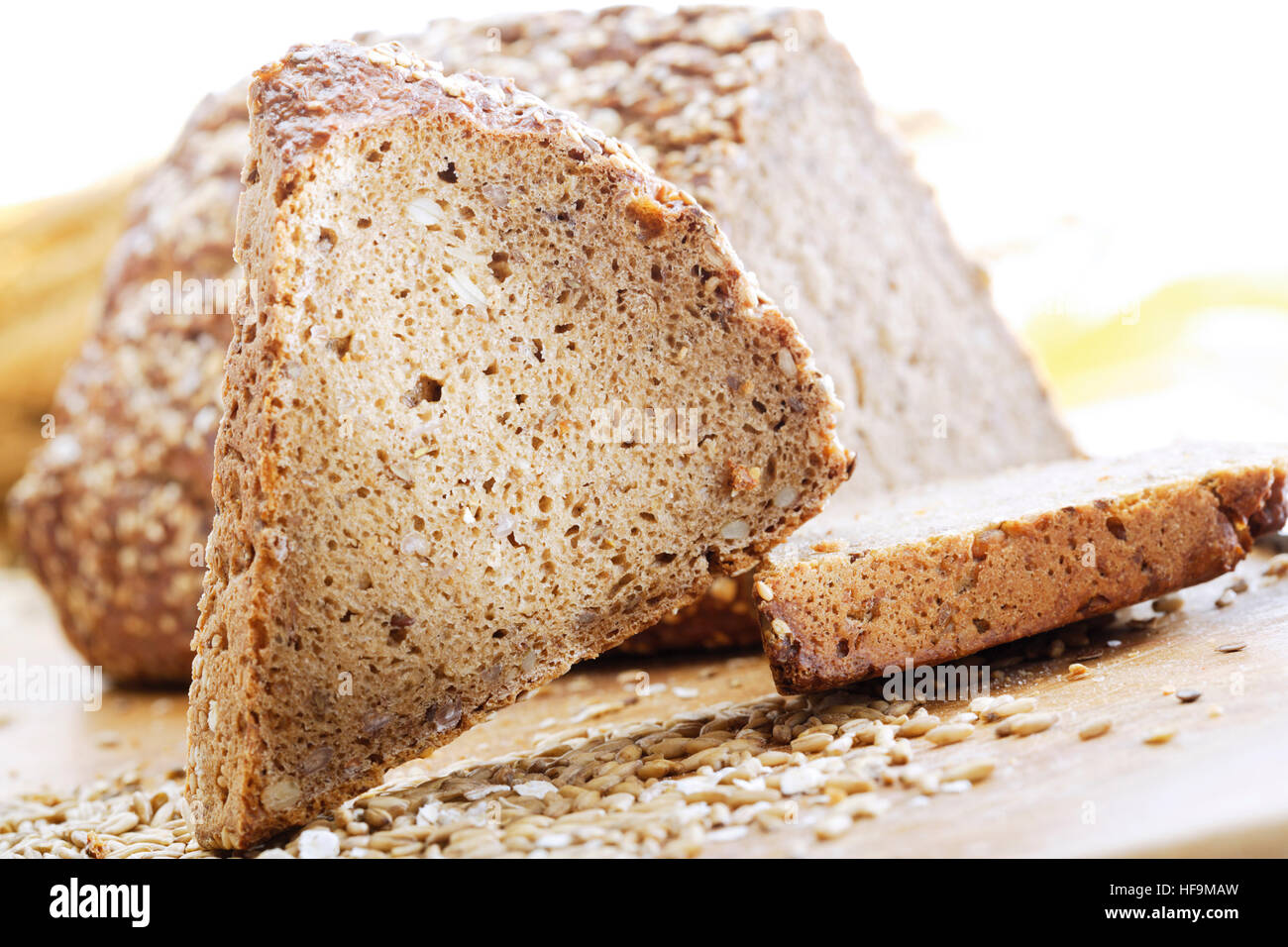 Triangle-shaped wholegrain bread Stock Photo - Alamy