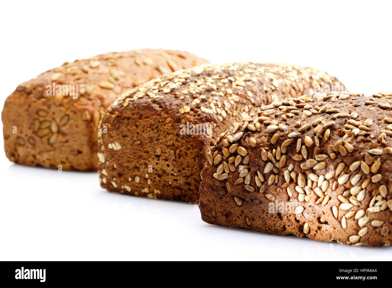 Three kinds of wholegrain bread Stock Photo - Alamy
