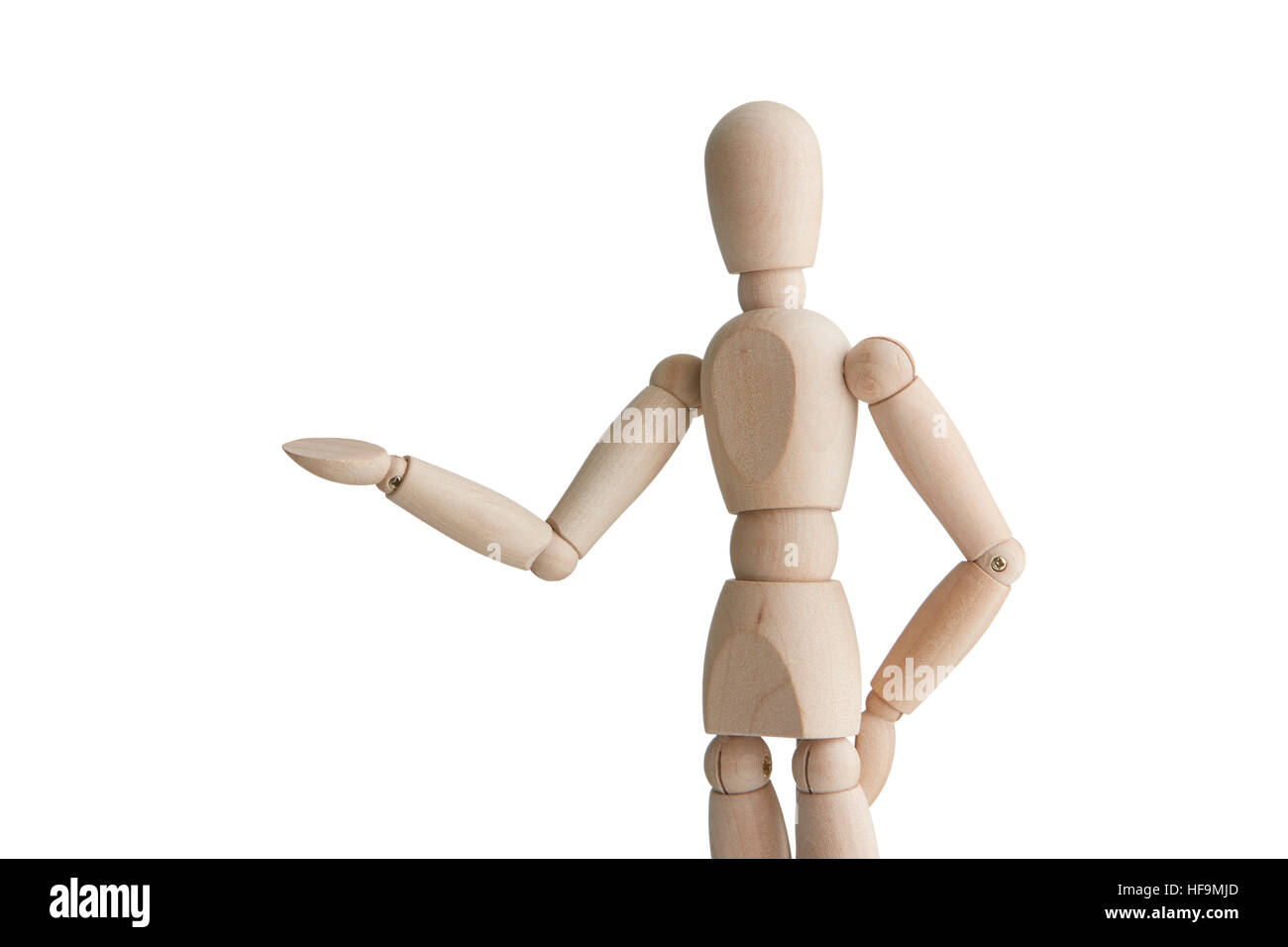 Wooden mannequin with welcome pose Stock Photo - Alamy