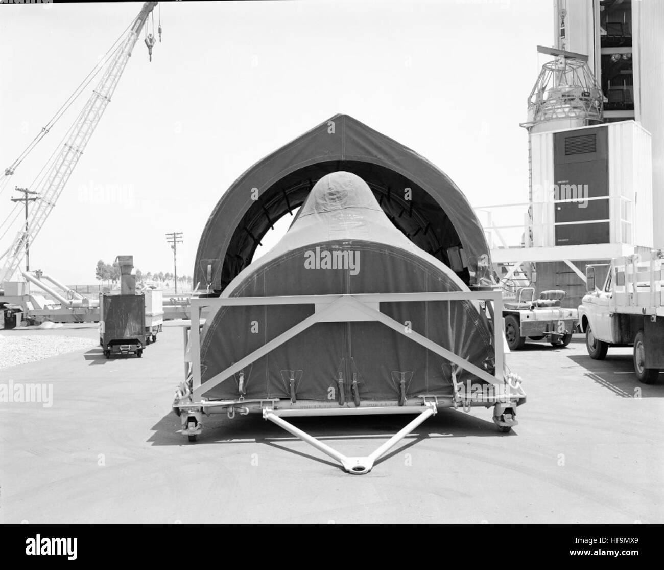 An image from the Atlas Collection showing a rocket being lifted into ...