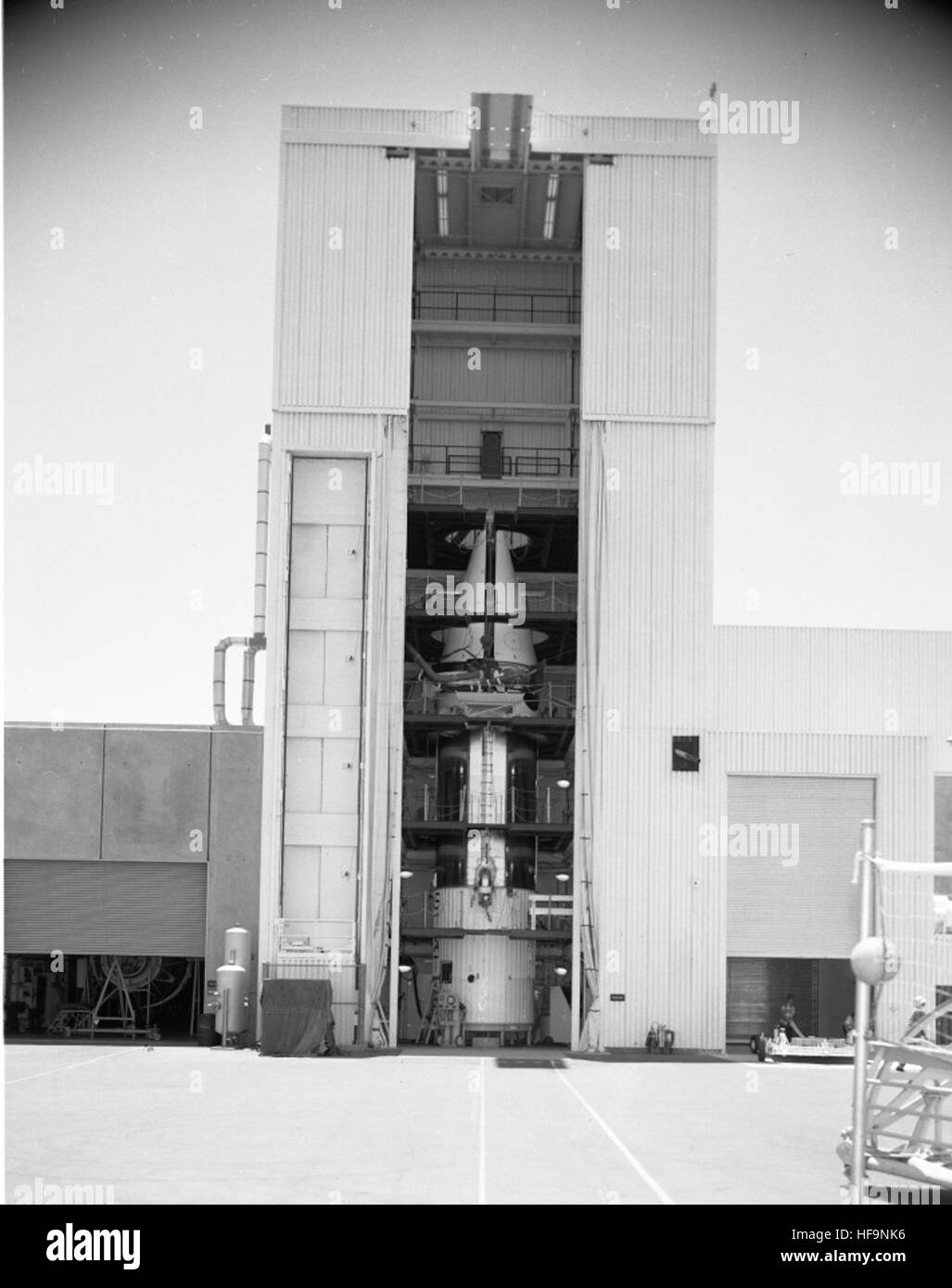 A photograph from the Atlas Collection showing engineers performing ...