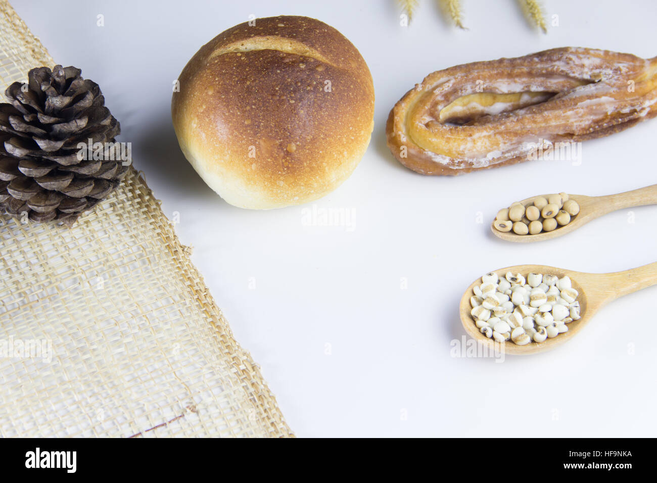 Top view bread background Stock Photo - Alamy