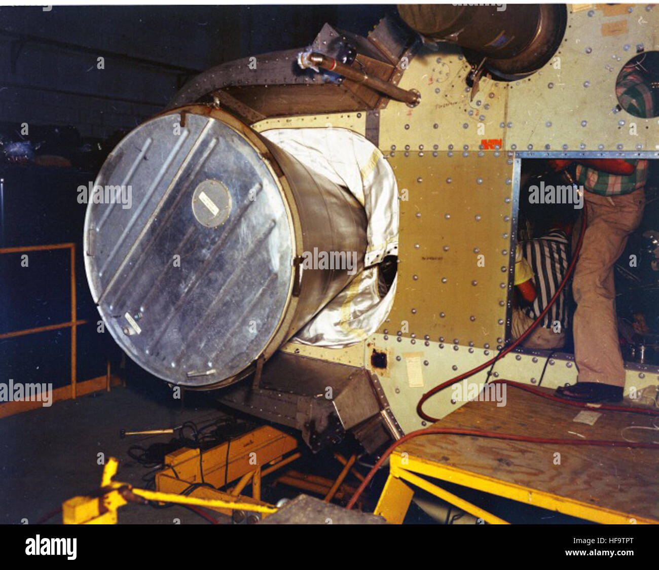 A photograph from the Atlas Collection showing a rocket's exhaust plume ...