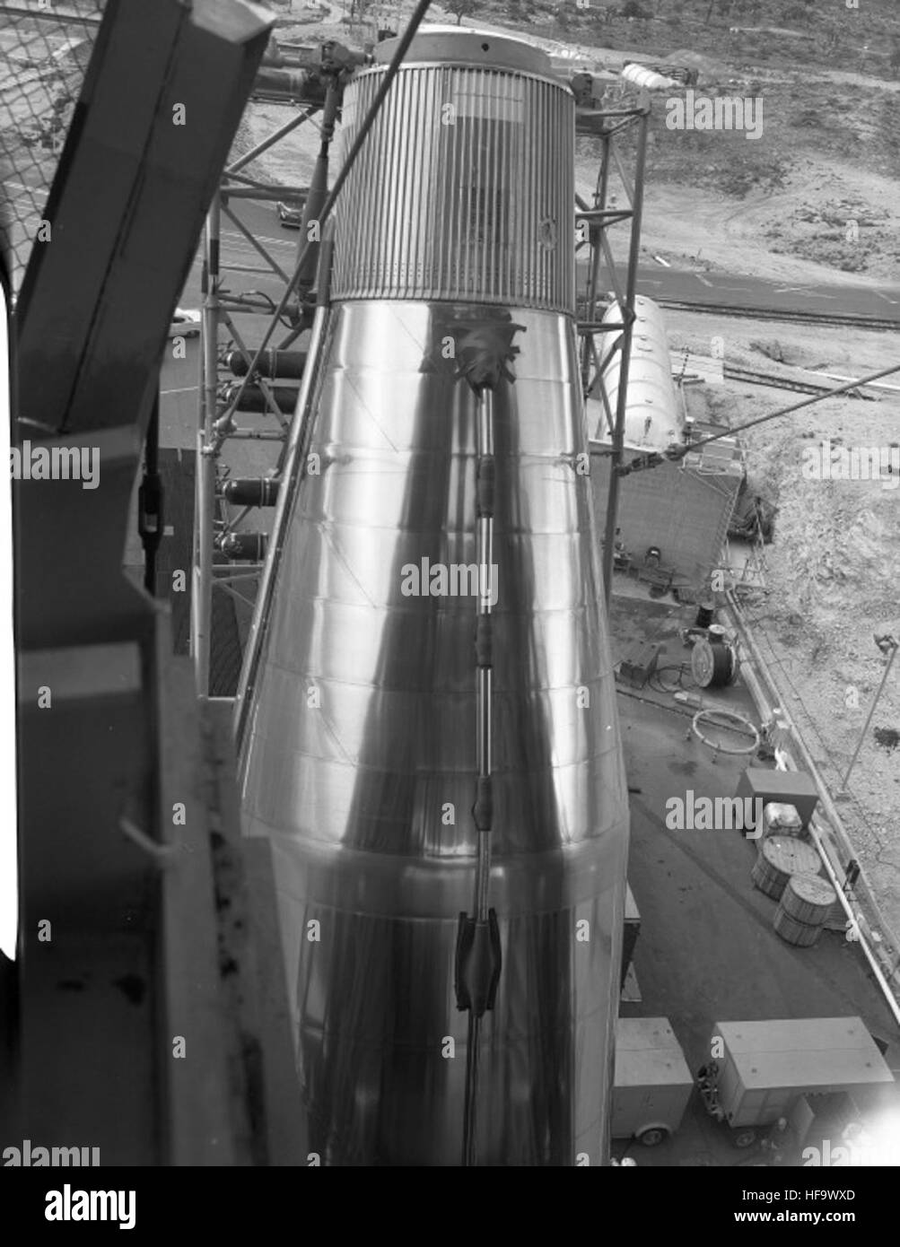 Photograph from the Atlas Collection showing a large cargo ship docked ...