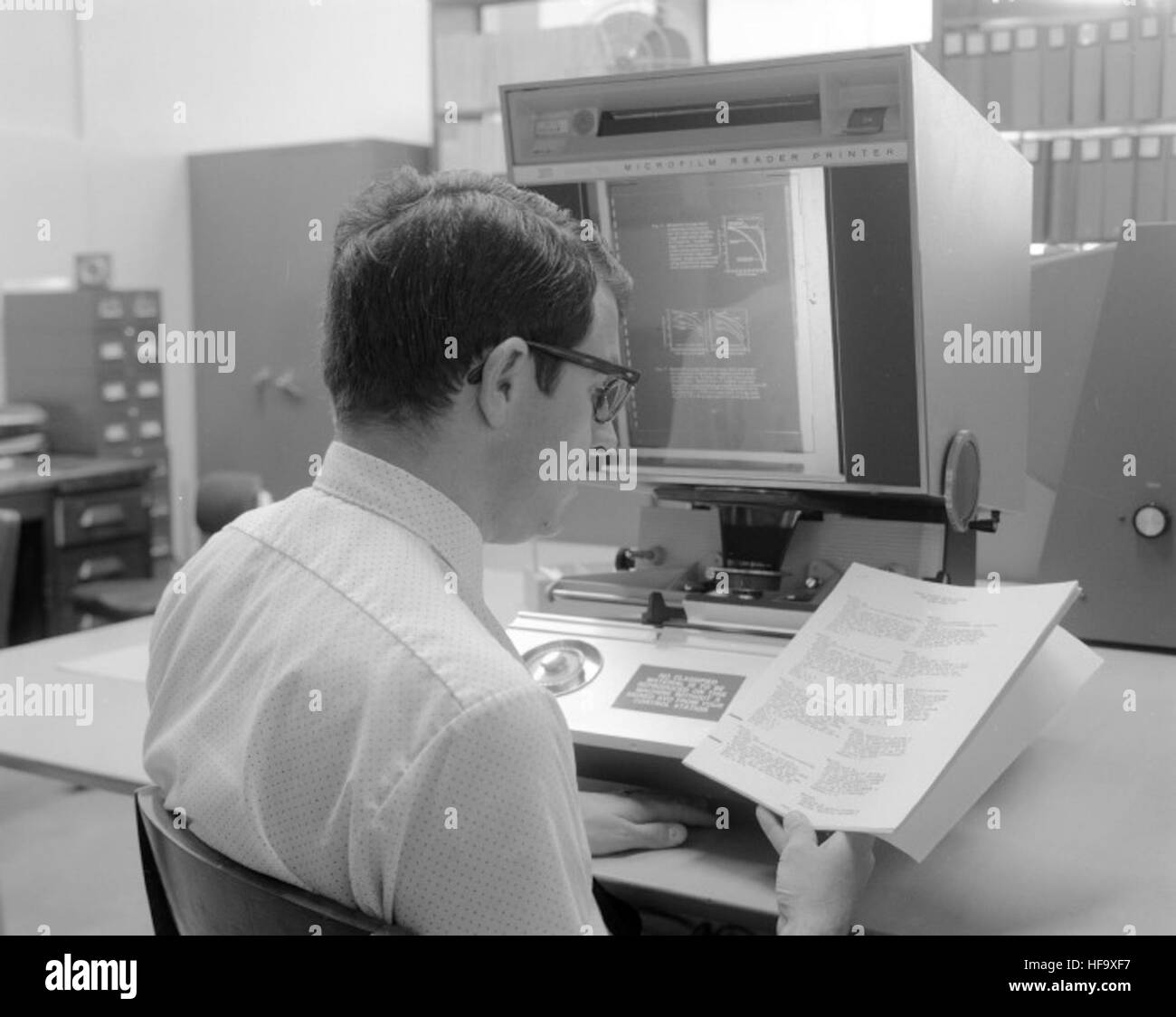A photograph from the Atlas Collection showing engineers monitoring ...