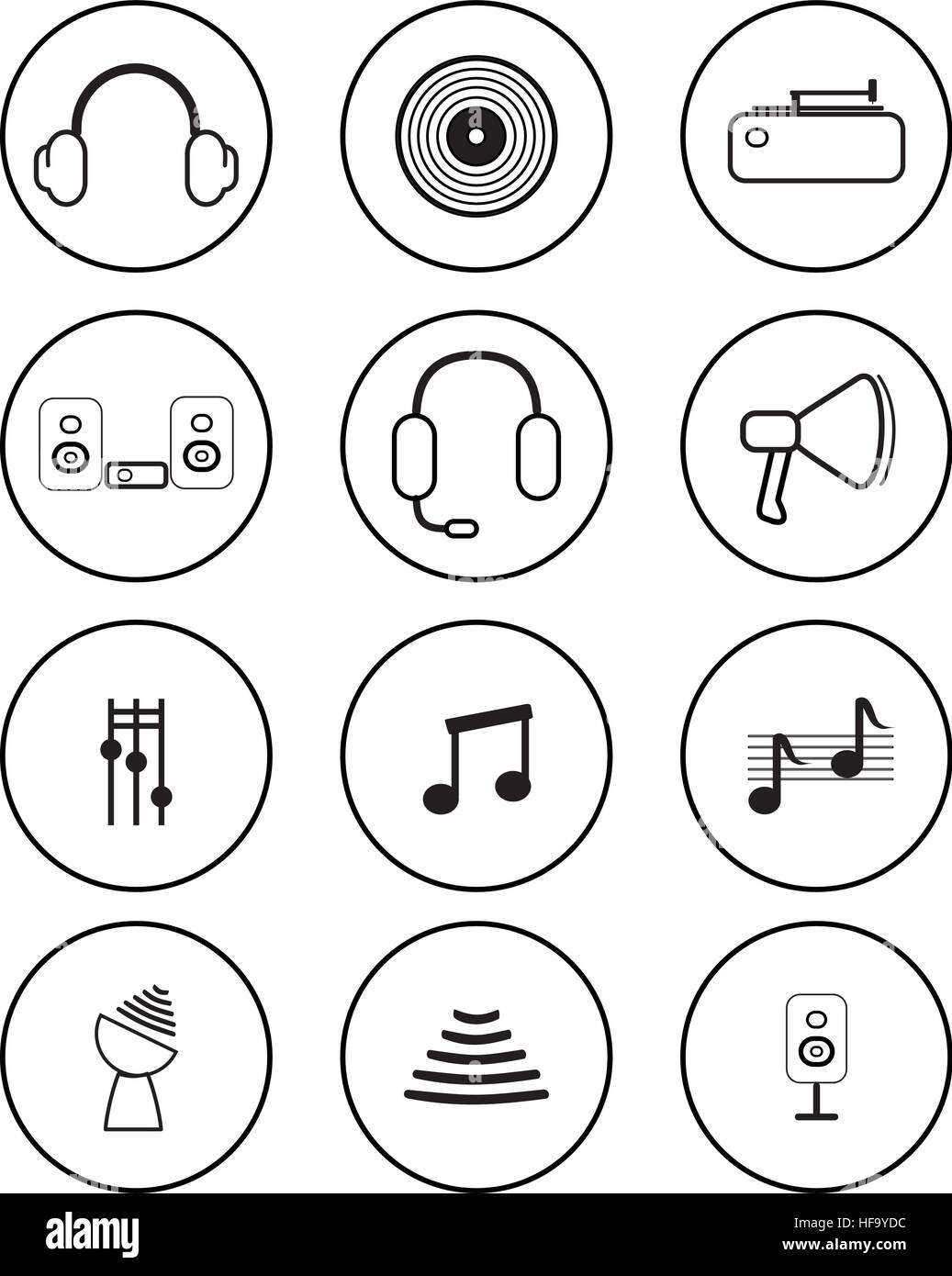 Music pictograms hi-res stock photography and images - Alamy