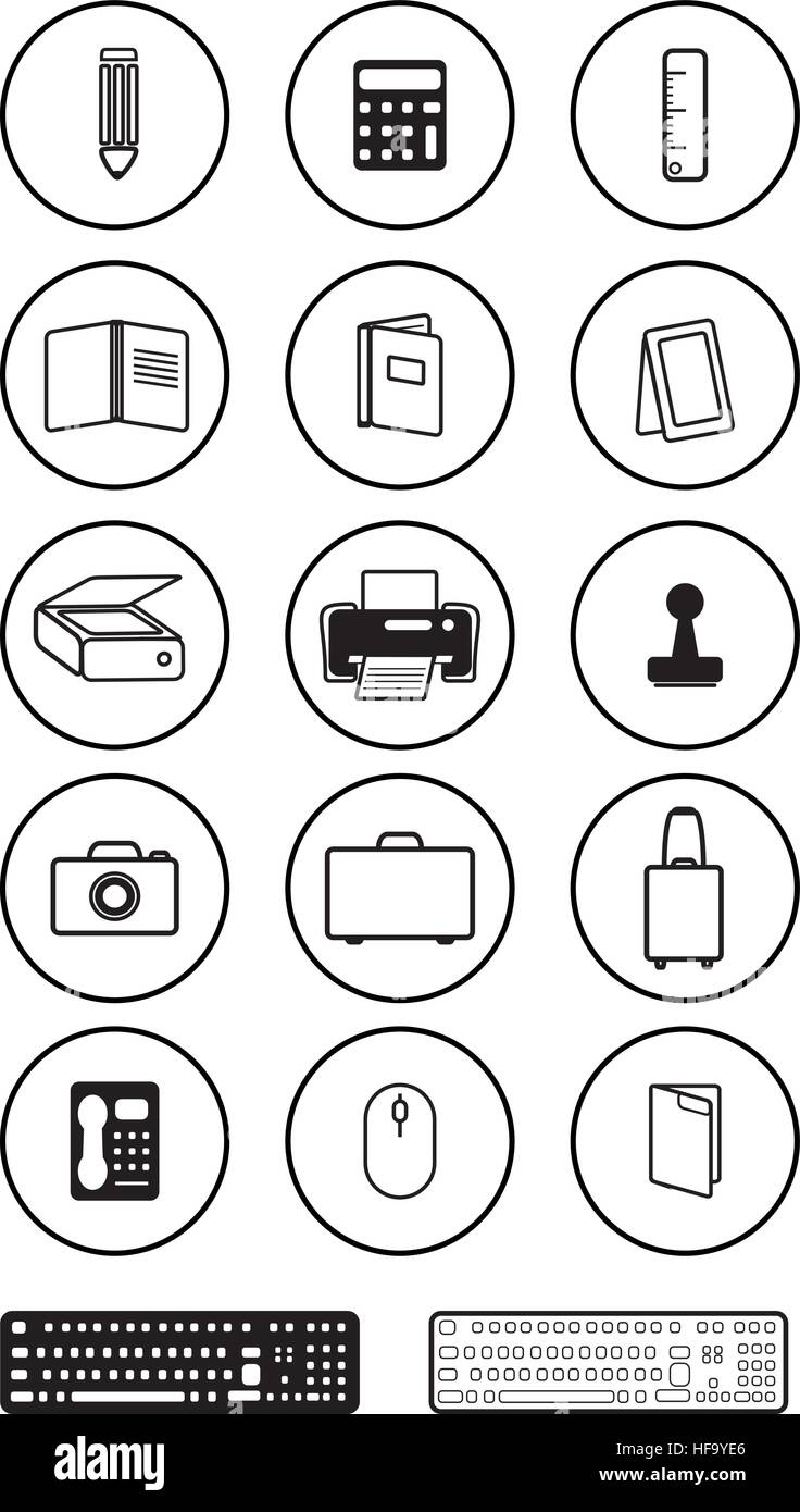 Office pictograms hi-res stock photography and images - Alamy