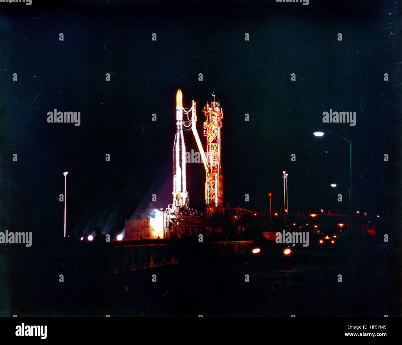 A photograph from the Atlas Collection showing a spacecraft in orbit ...