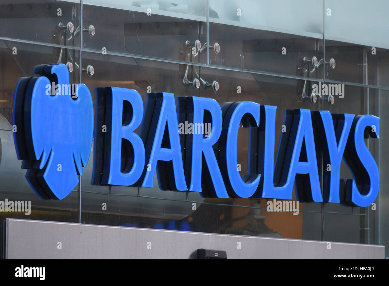 Barclays bank sign logo Stock Photo - Alamy