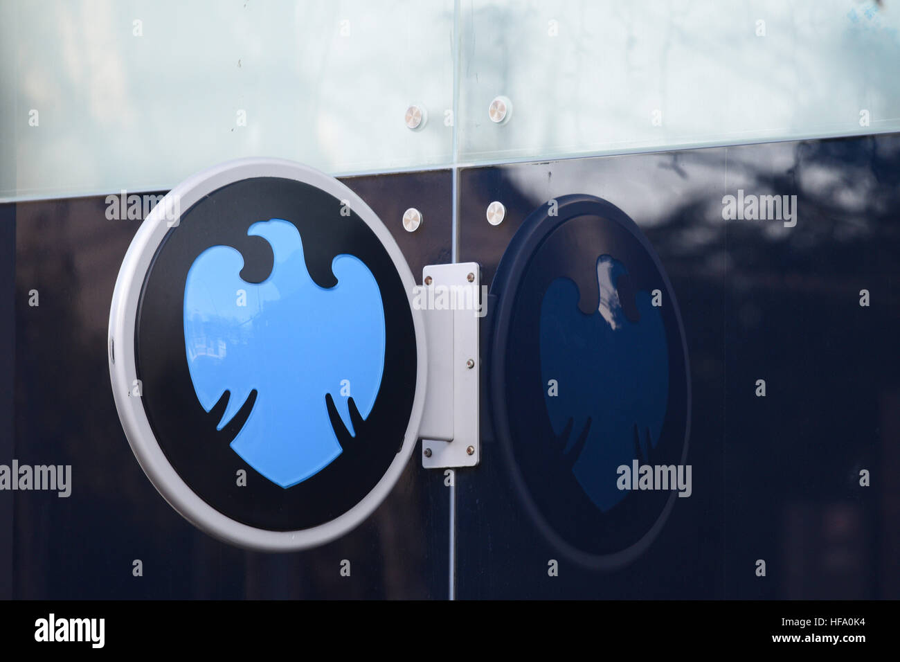 Barclays bank sign logo Stock Photo - Alamy