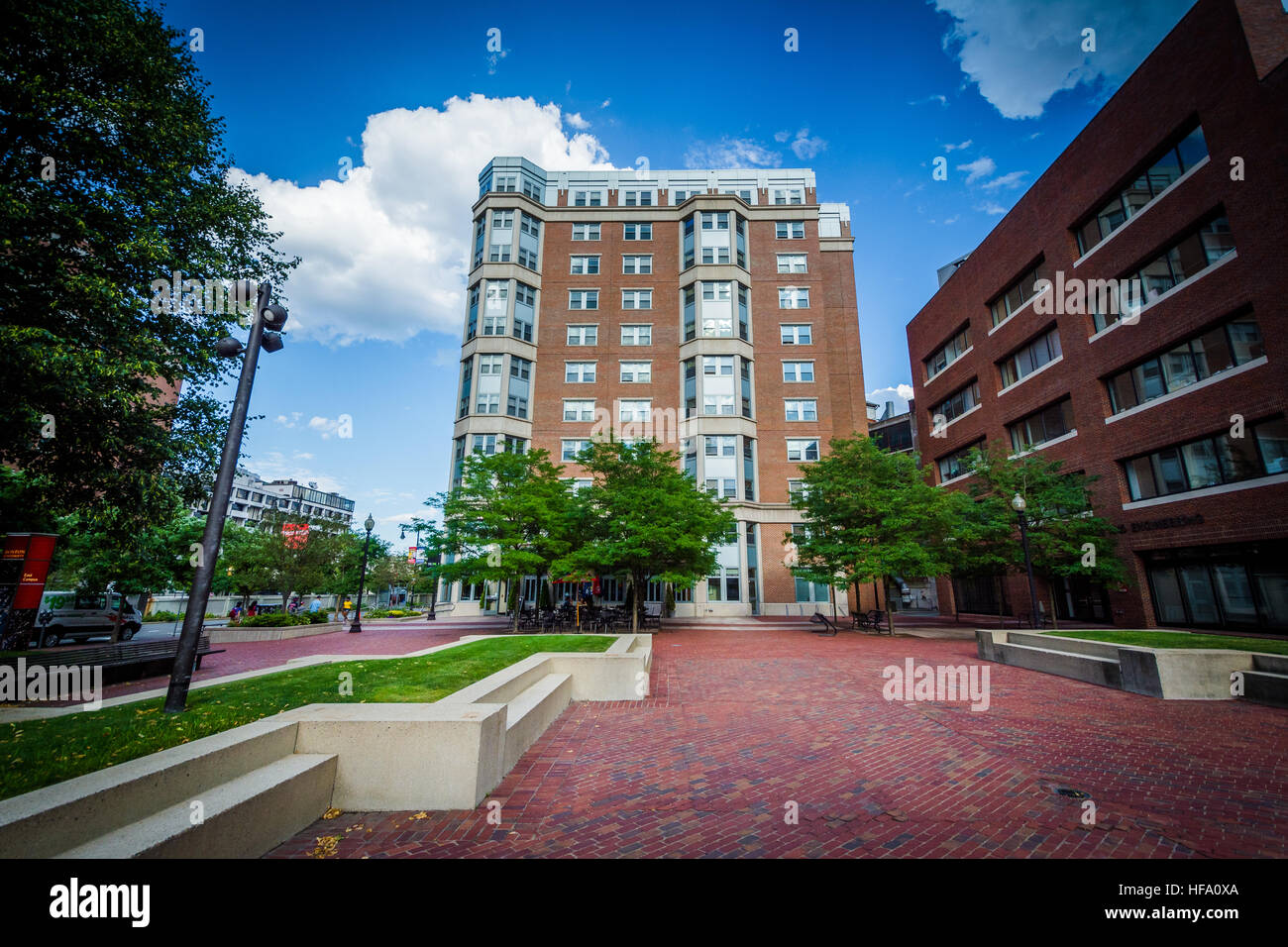 Buildings and park at Boston University, in Boston, Massachusetts Stock ...