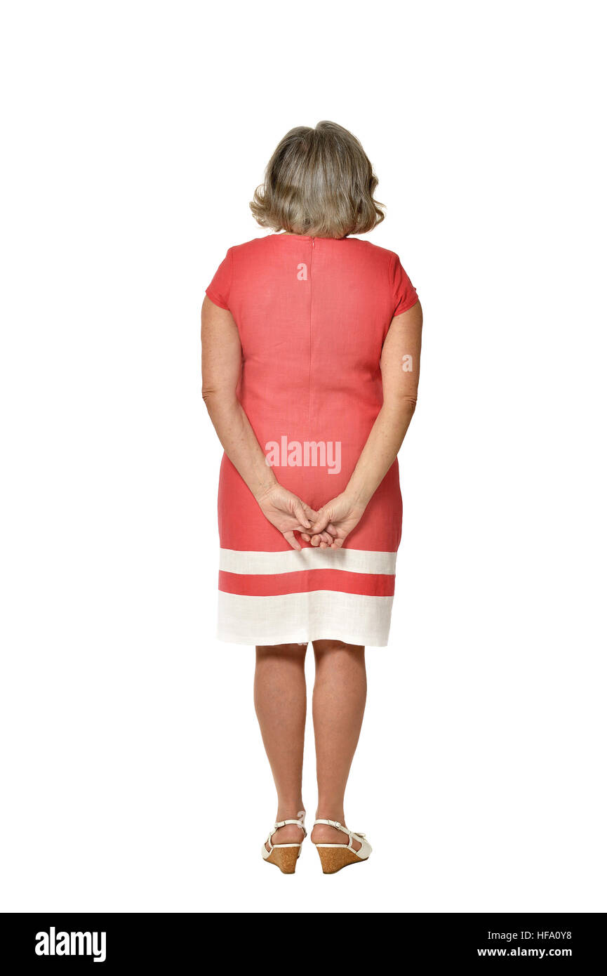 Back view of senior woman Stock Photo - Alamy