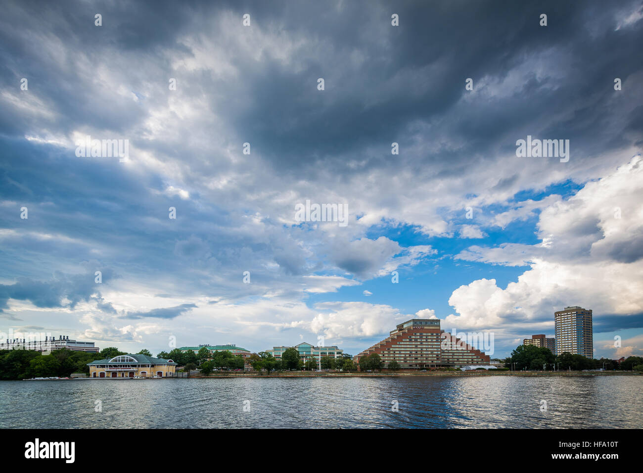 Buildings in Cambridge and the Charles River, seen from Boston ...