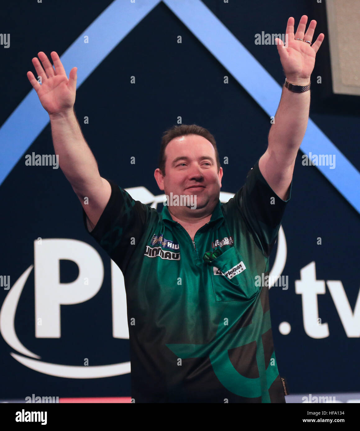 Brendan Dolan walks on during day eleven of the William Hill World ...