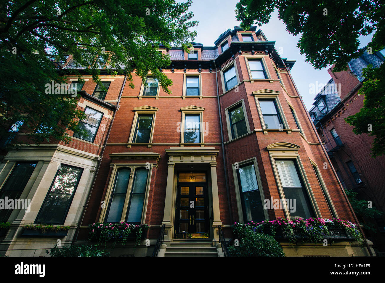 Historic brick buildings in Back Bay, Boston, Massachusetts Stock Photo ...