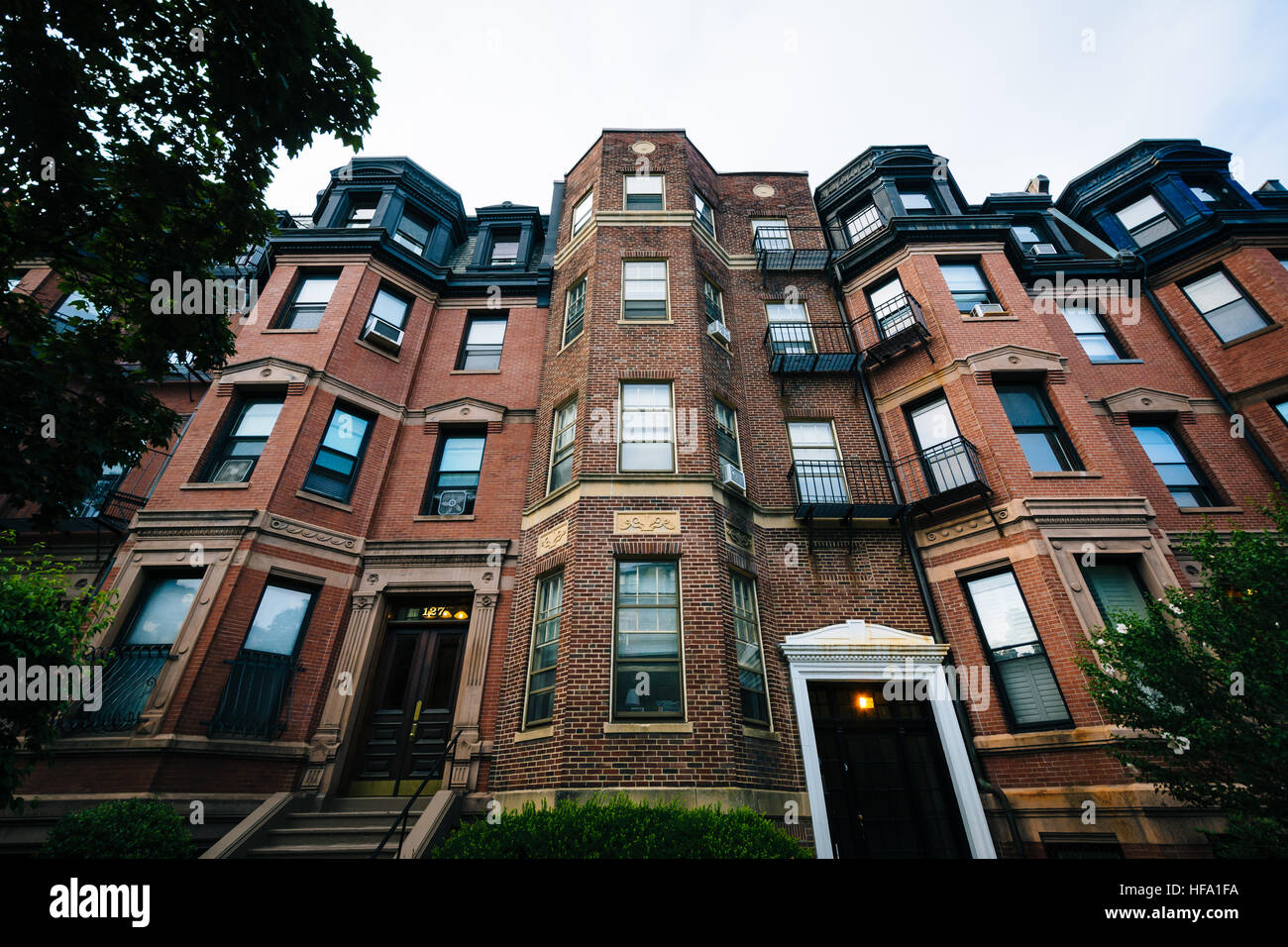 Historic brick buildings in Back Bay, Boston, Massachusetts Stock Photo ...