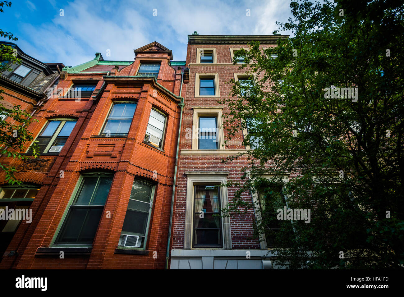 Historic brick buildings in Back Bay, Boston, Massachusetts Stock Photo ...