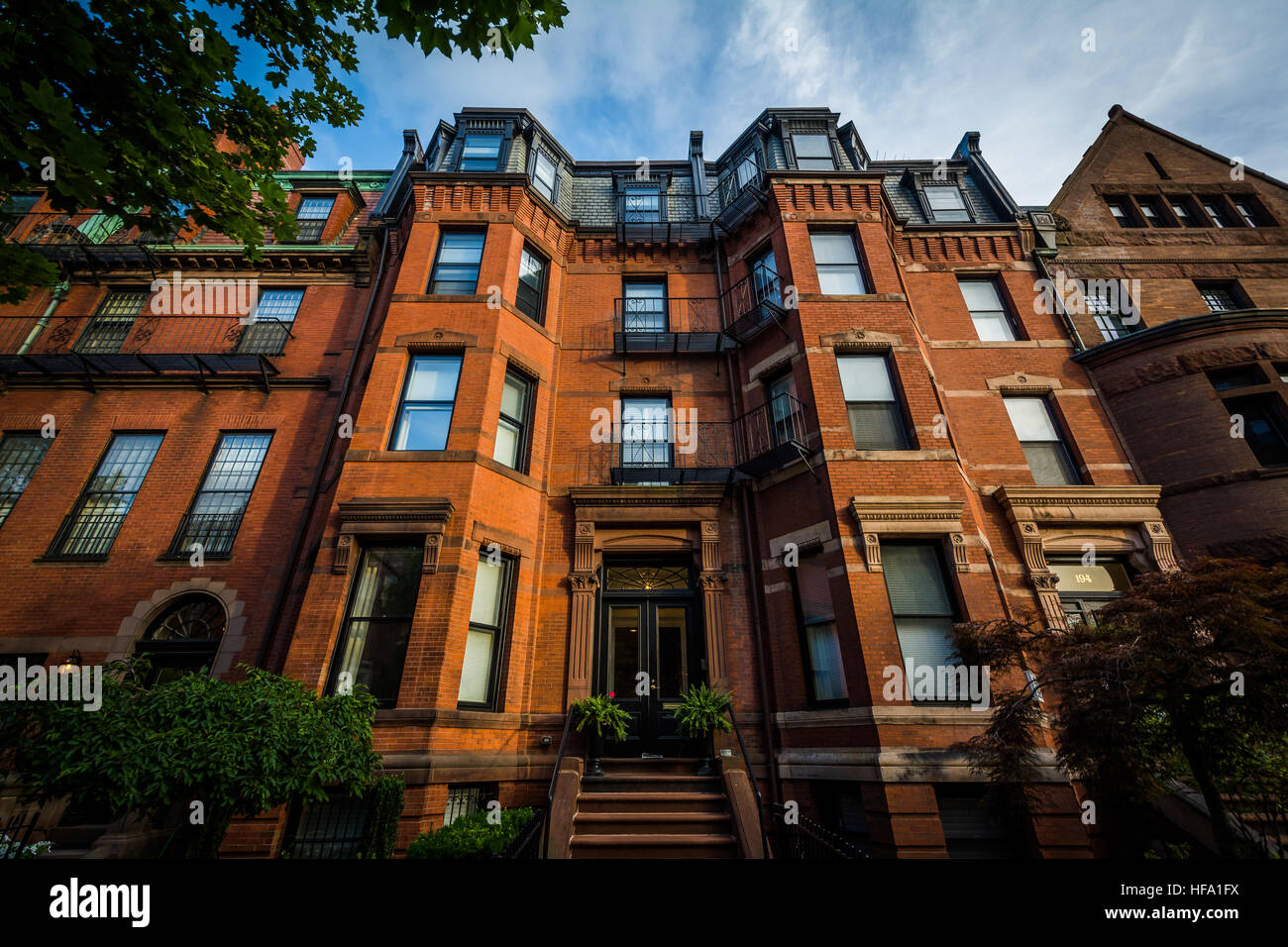 Historic brick buildings in Back Bay, Boston, Massachusetts Stock Photo ...