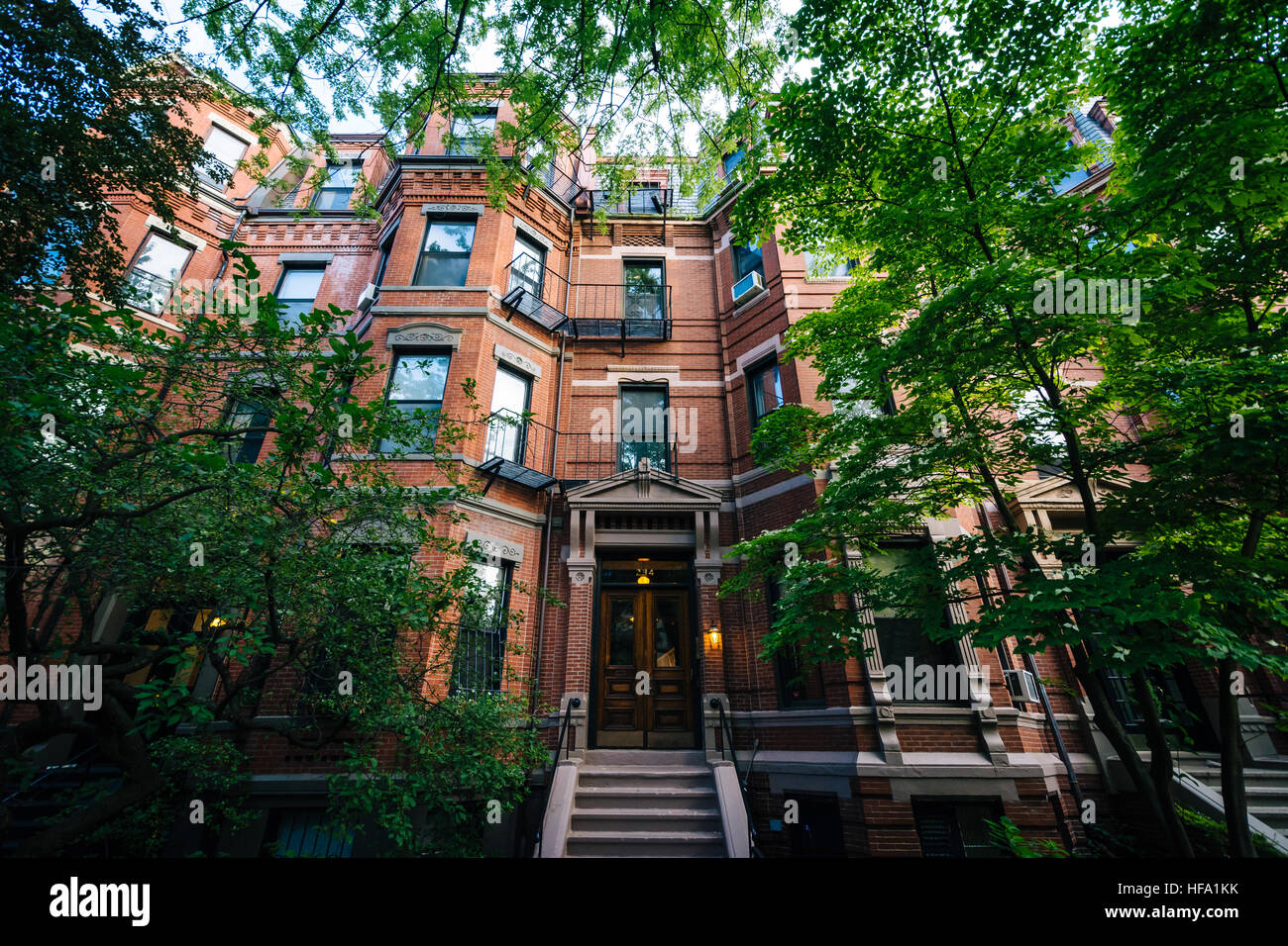 Historic brick buildings in Back Bay, Boston, Massachusetts Stock Photo ...