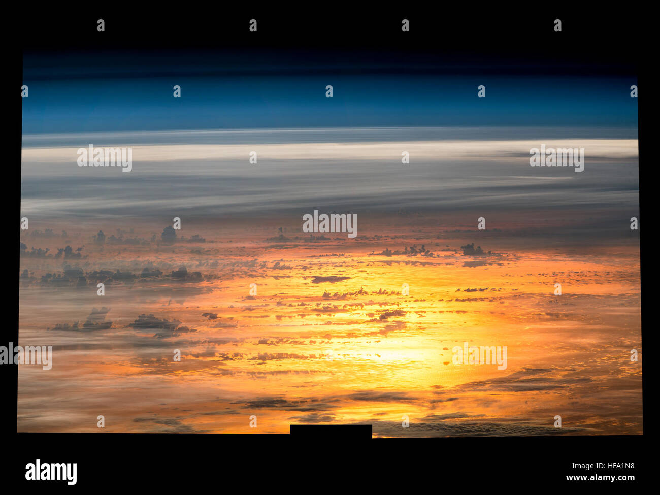 An image taken from the International Space Station captures a ...