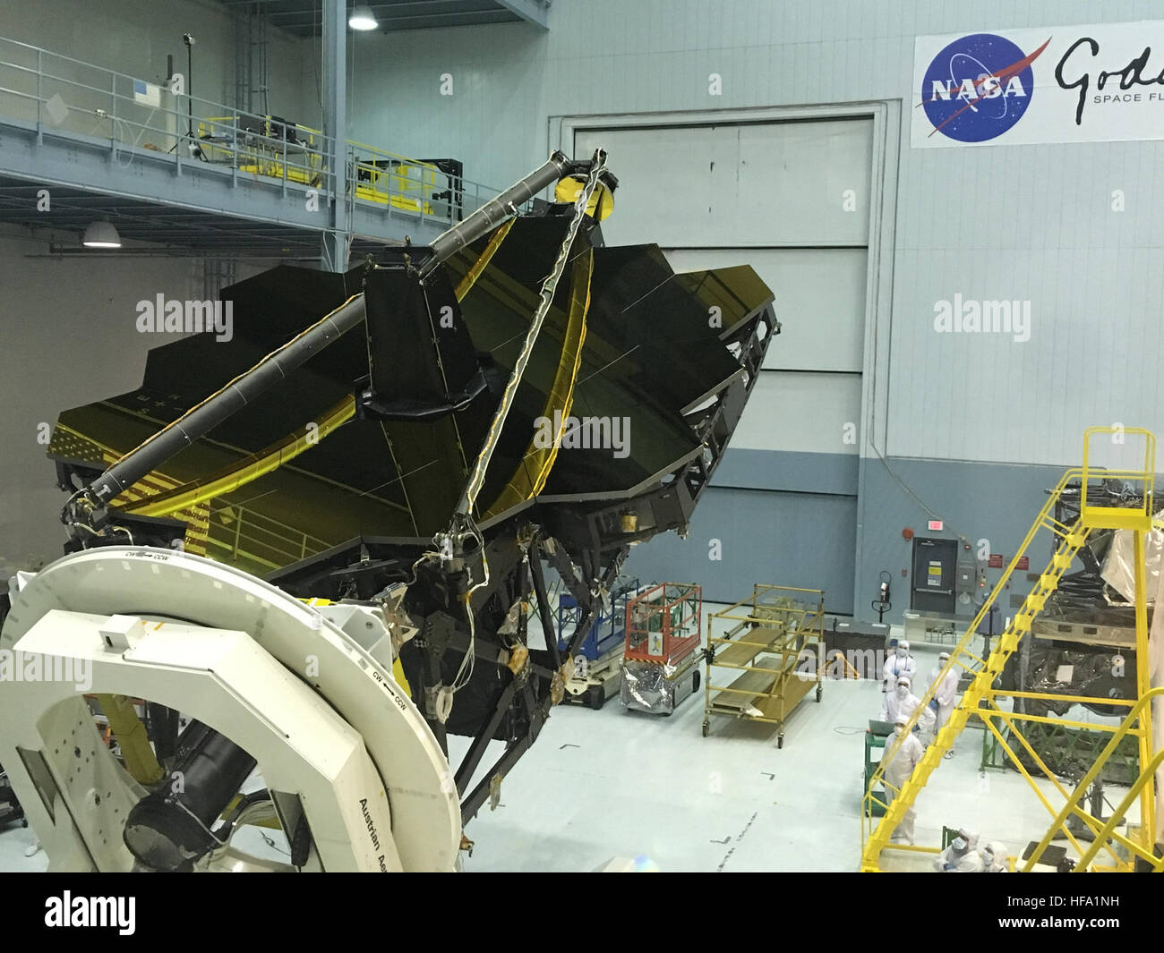 The James Webb Space Telescope (JWST) is unveiled in its clean room at ...